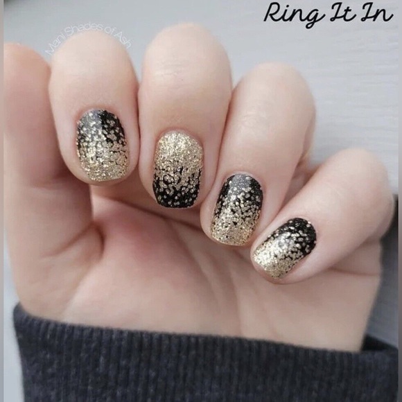 Color Street | Makeup | Color Street Ring It In Black To Gold Glitter ...
